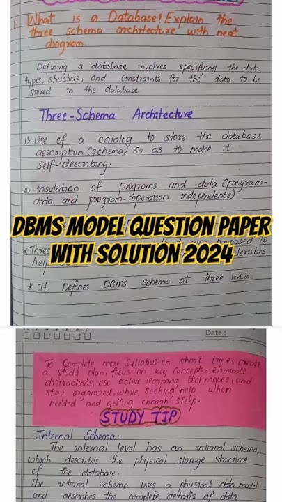 DBMS Model question paper with solution | Module 1 | #engineering #dbms #modelquestionpaper ...