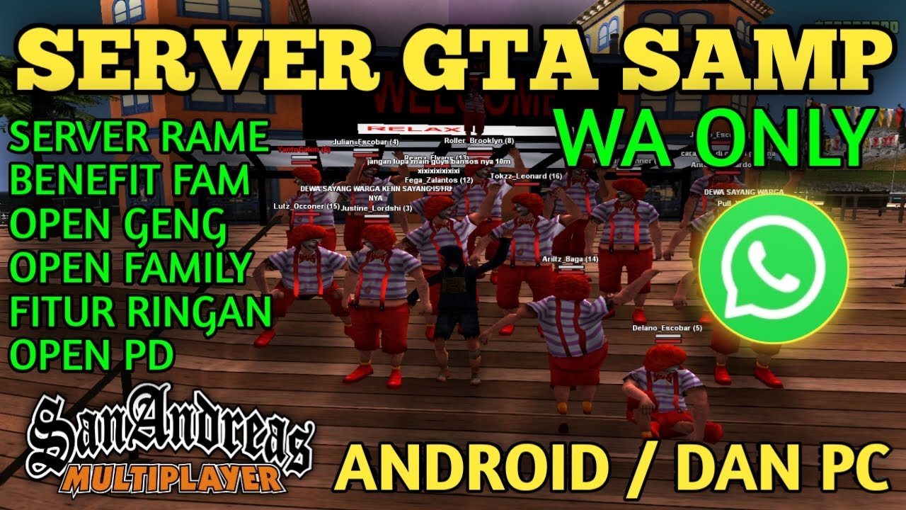SERVER GTA SAMP WA ONLY PALING RAME WA ONLY || SERVER GTA SAMP ROLEPLAY ...