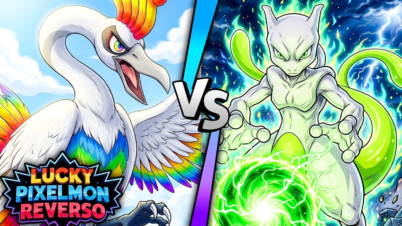 LUCKY PIXELMON REVERSO | HO-OH RAINBOW vs MEWTWO SHINY no MINECRAFT ...