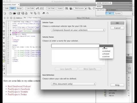 How to make fancy rollover links with CSS in Dreamweaver CS5 - YouTube