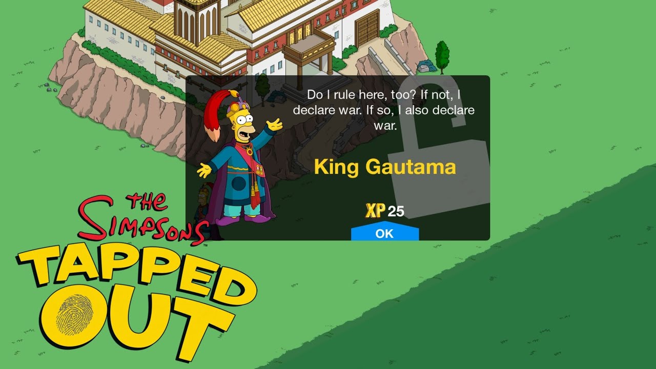 The Simpsons Tapped Out: King Guatama with Guatama Palace. Premium cost ...