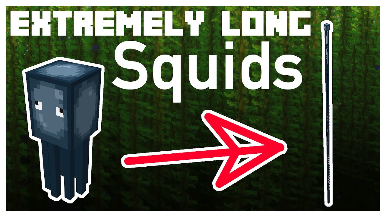 Extremely Long Squids!? - [Cursed Minecraft] - YouTube
