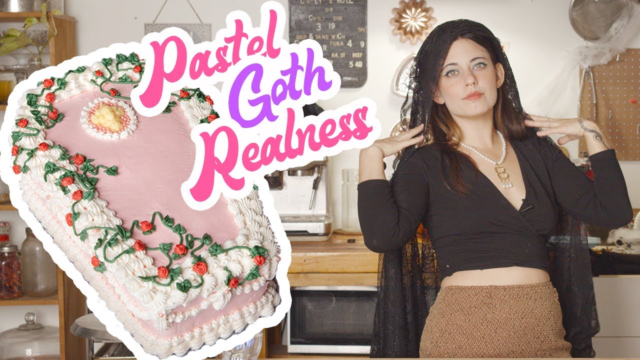 pastel coffin cake | making a vintage pastel goth gothic romance cake ...