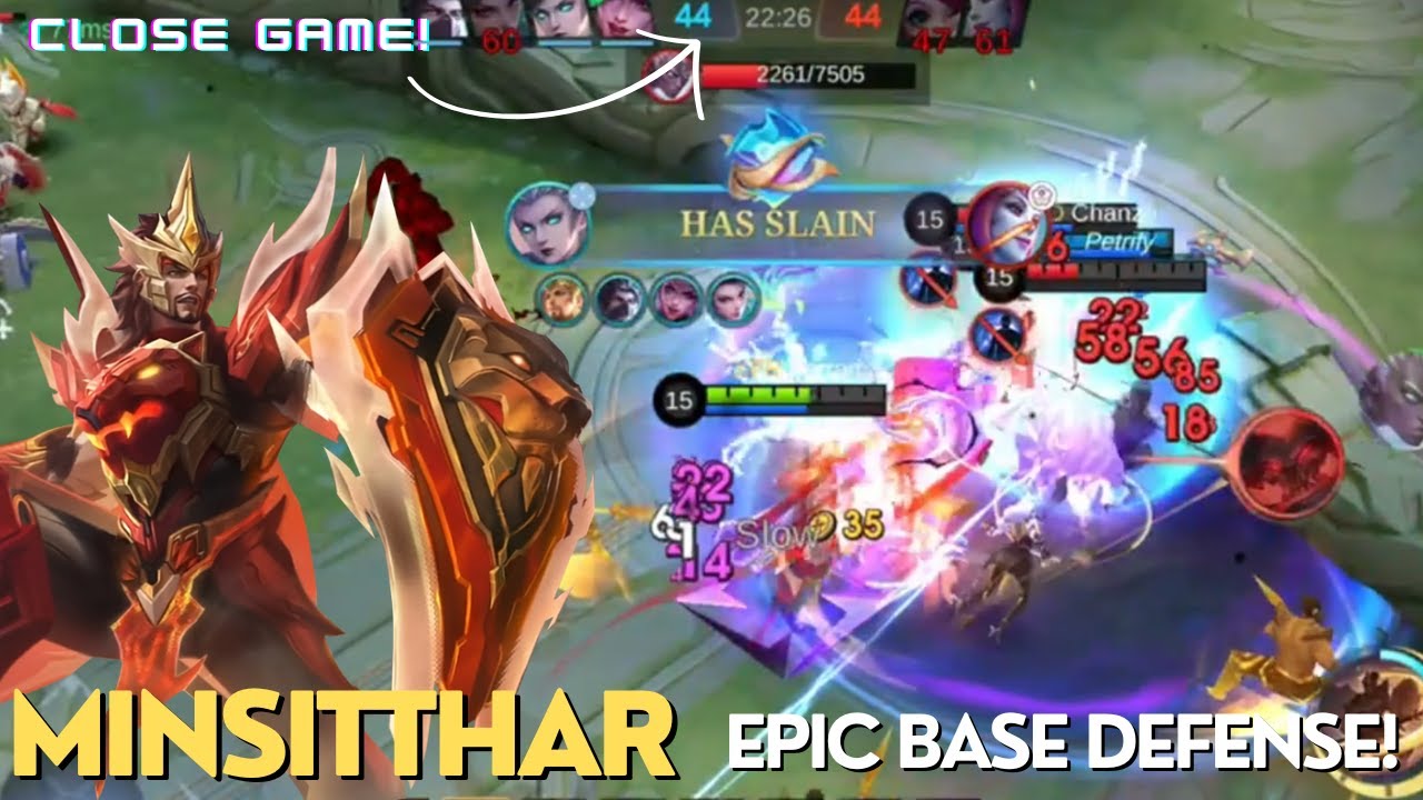 MINSITTHAR ROAM EPIC BASE DEFENSE! | Mobile Legends Mythic Gameplay | Made by @SastaMLBB - YouTube