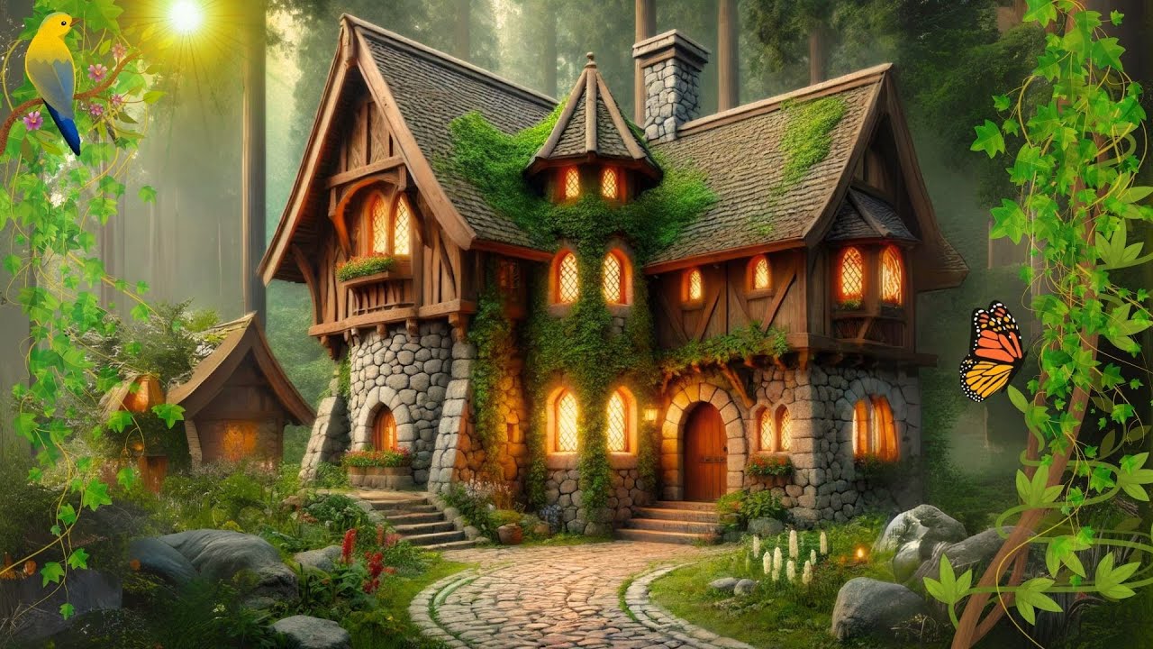 Medieval Music | Magical Green Moss House | Deep Healing Relaxing Music ...