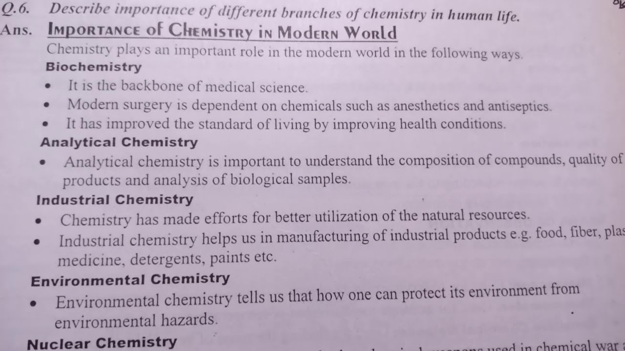 Importance of chemistry in modern world - YouTube