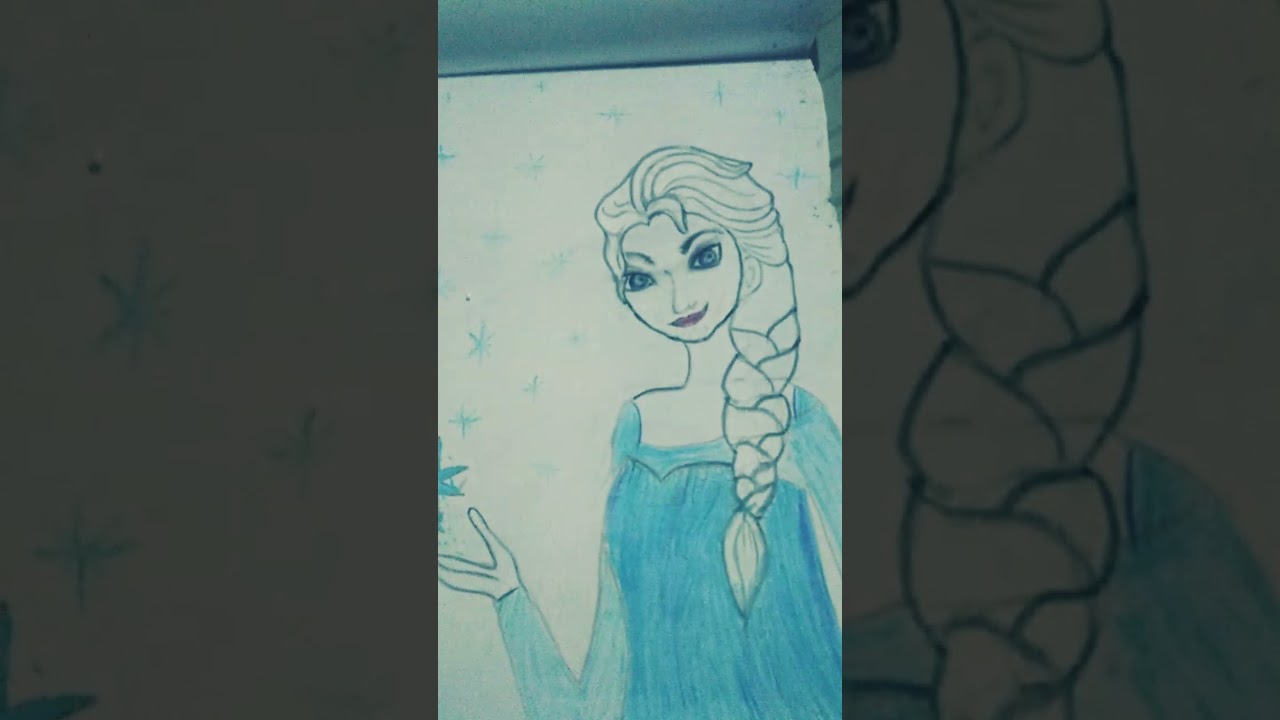 Elsa drowing #youtube shorts#drowing#my drowing#😊☺️ - YouTube
