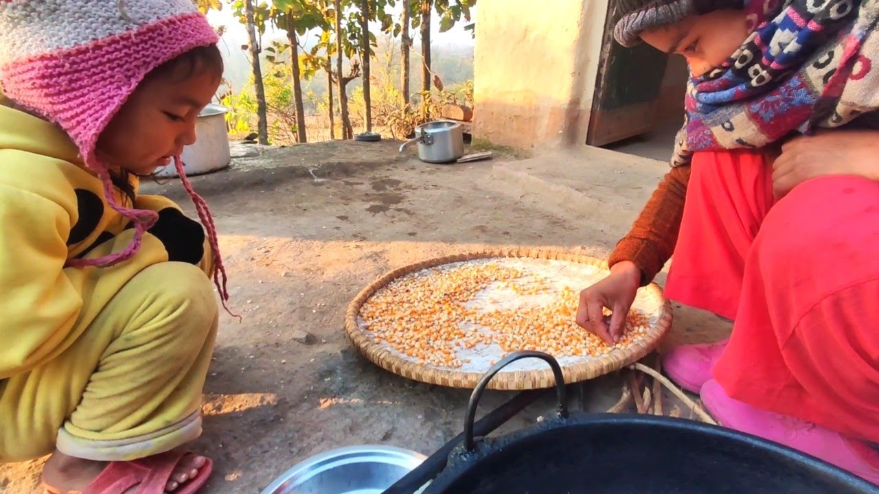 ललीताको Popcorn तयार भयो In Villagestyle Nepal# Traditional Recipe ...