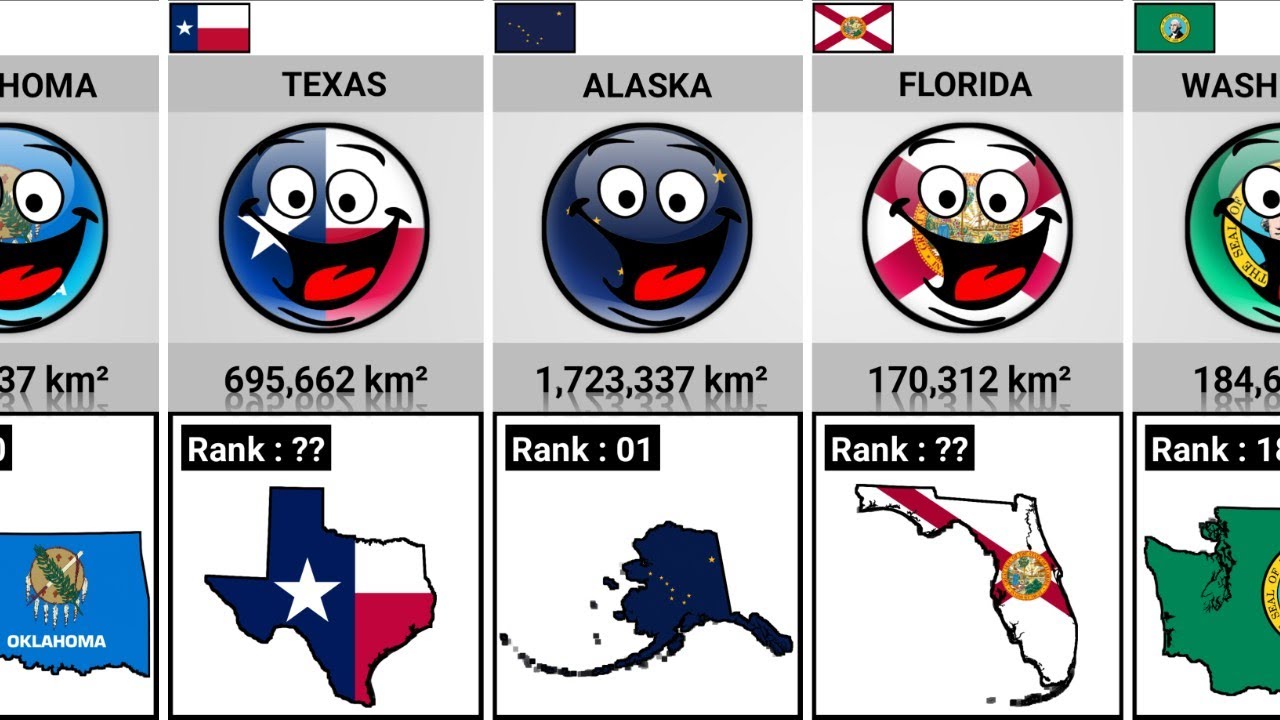 Area Of Every US States [Countryballs] | Data Analysis - YouTube