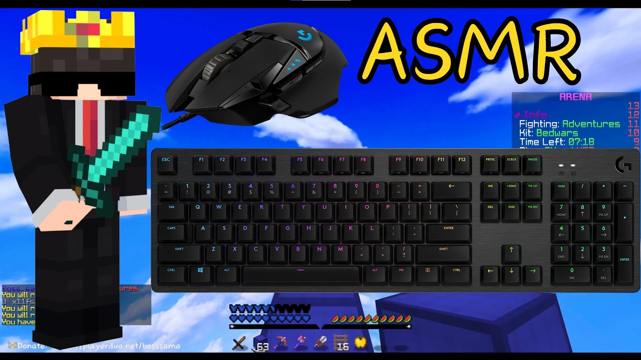 ASMR G512 Red Linear & G502 Hero | Minecraft Bedfight | Boss senpai ...