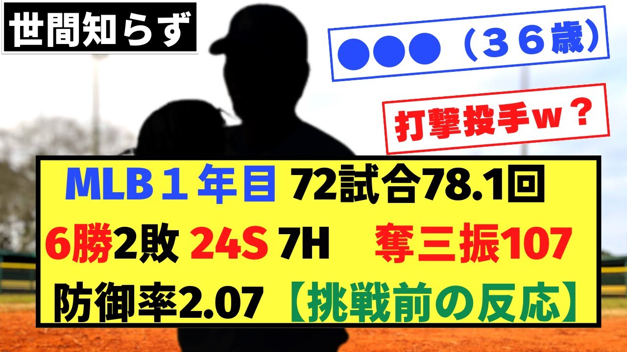 【MLB挑戦前の反応】 （36歳）MLB1年目72試合 6勝2敗24S7H 78.1回 奪三振107 2.07 - YouTube