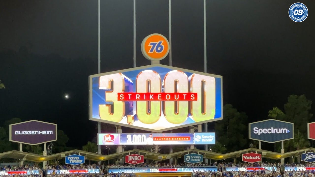 Dodgers celebrate Clayton Kershaw 3,000 career strikeouts - YouTube