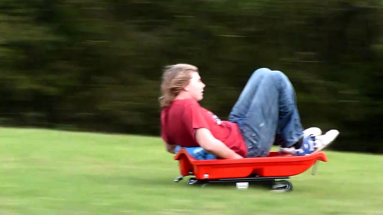 Grass sledge testing 1 - YouTube