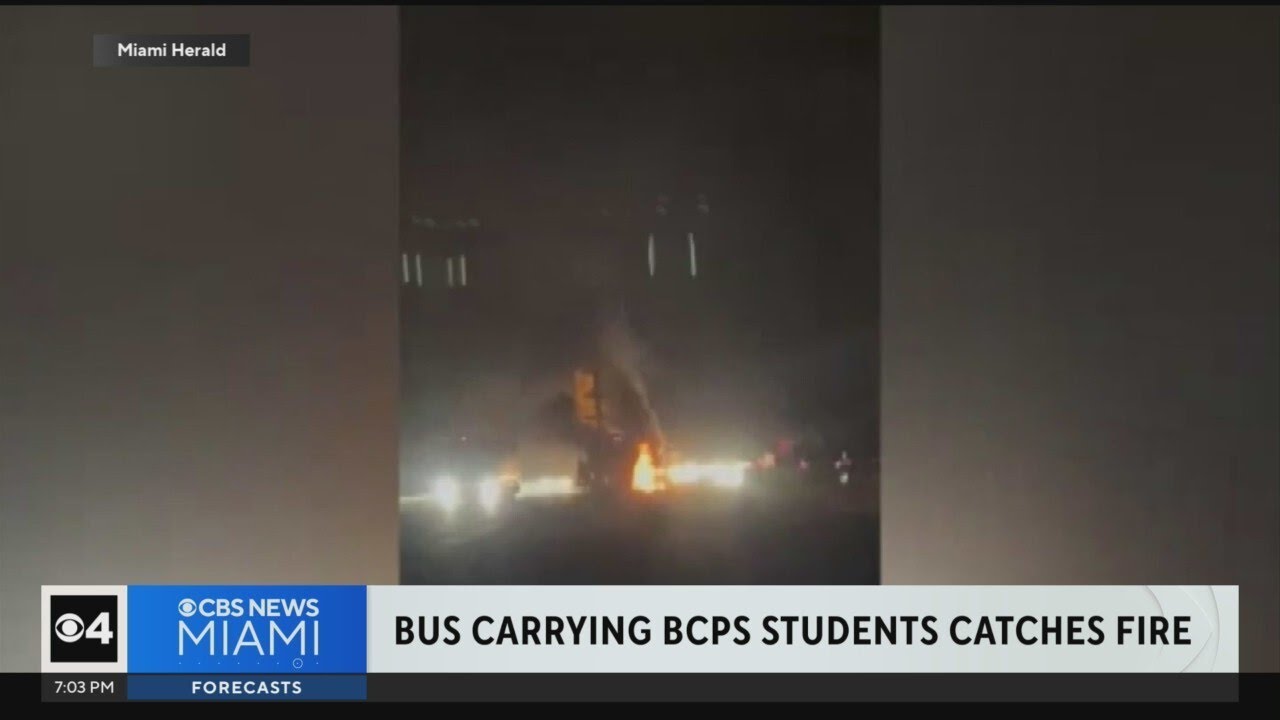 Bus carrying BCPS students catches fire - YouTube