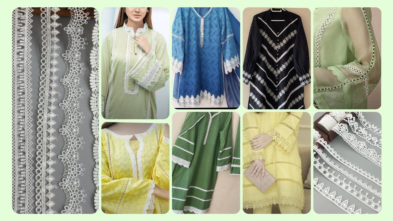 Plain suit design with laces | trendy joint lace designing ideas | sada ...