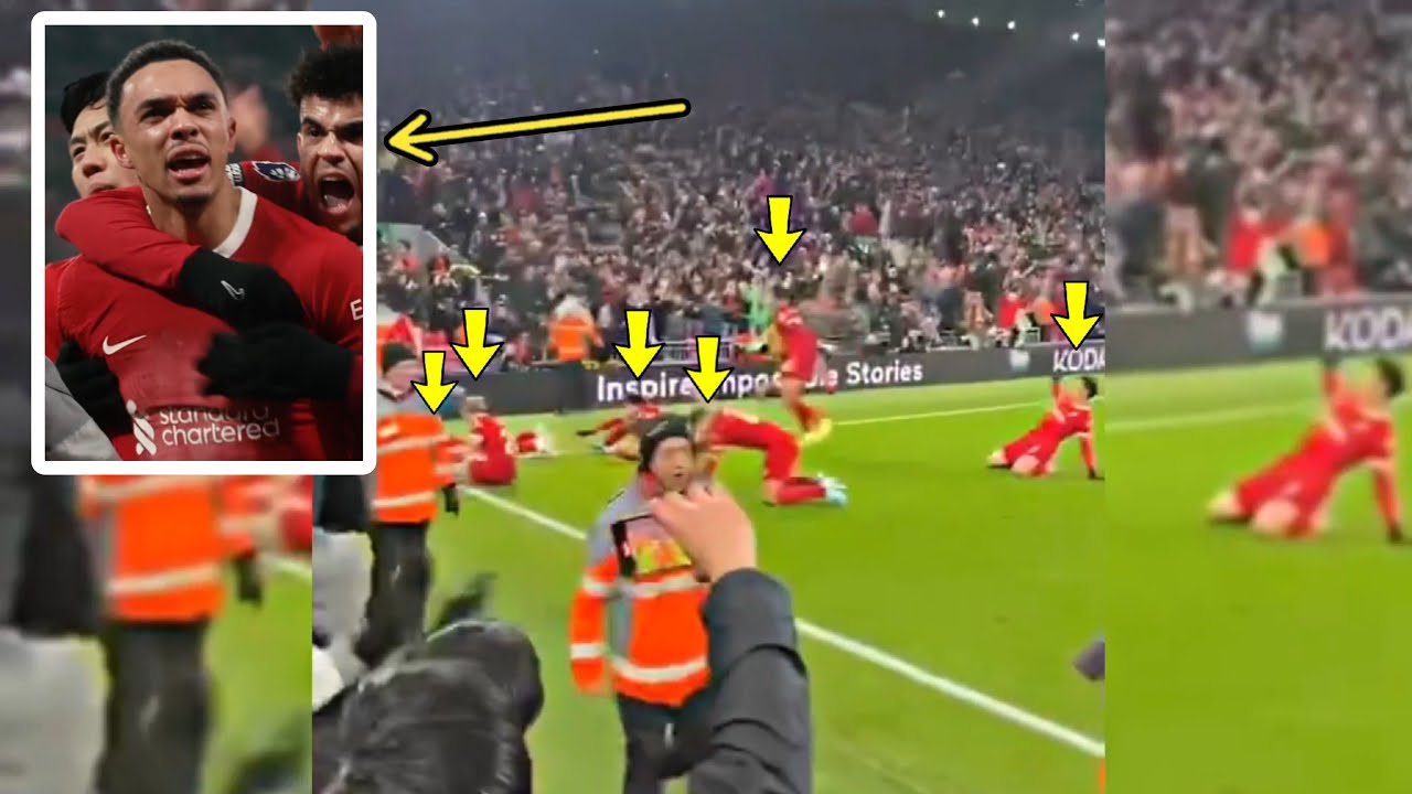 When Liverpool Players Slide To Celebrate Trent's Goal🤯 - YouTube