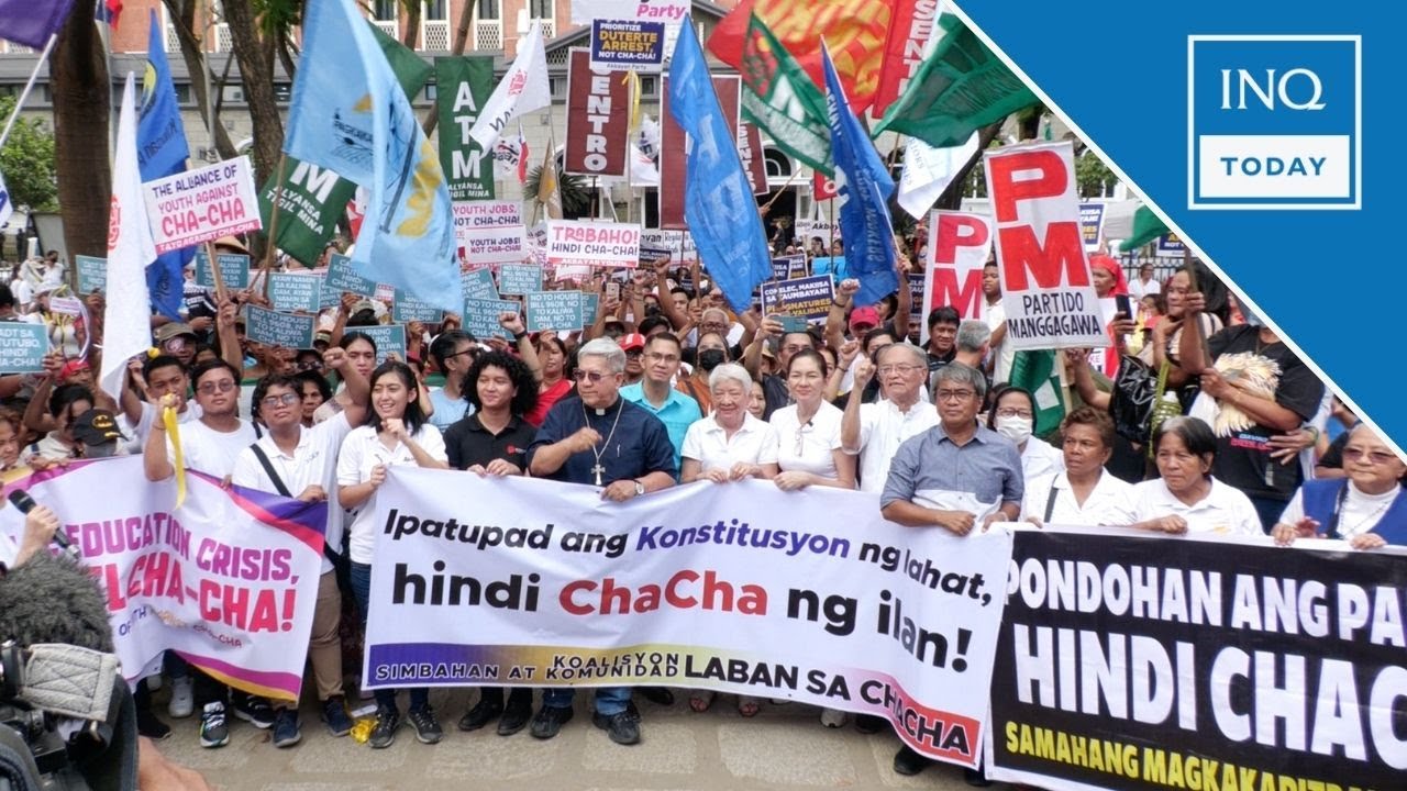 Group holds protest against Charter change | INQToday - YouTube