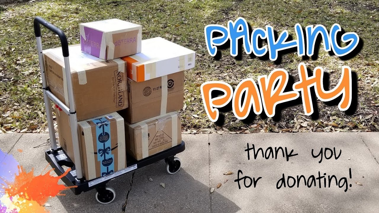 Packing Party for all the Donation Items! - YouTube