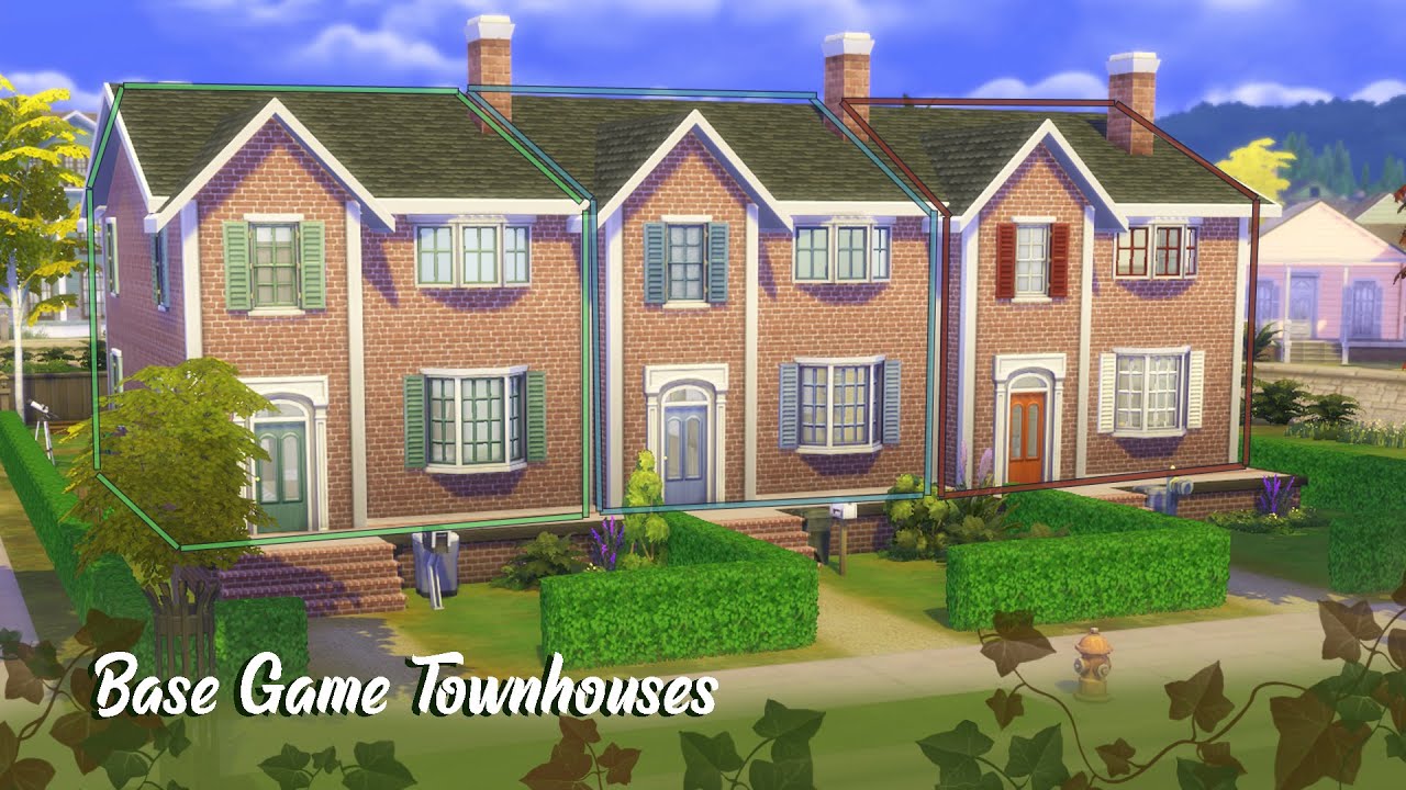 Base Game Townhouses | Sims 4 Speed Build - YouTube