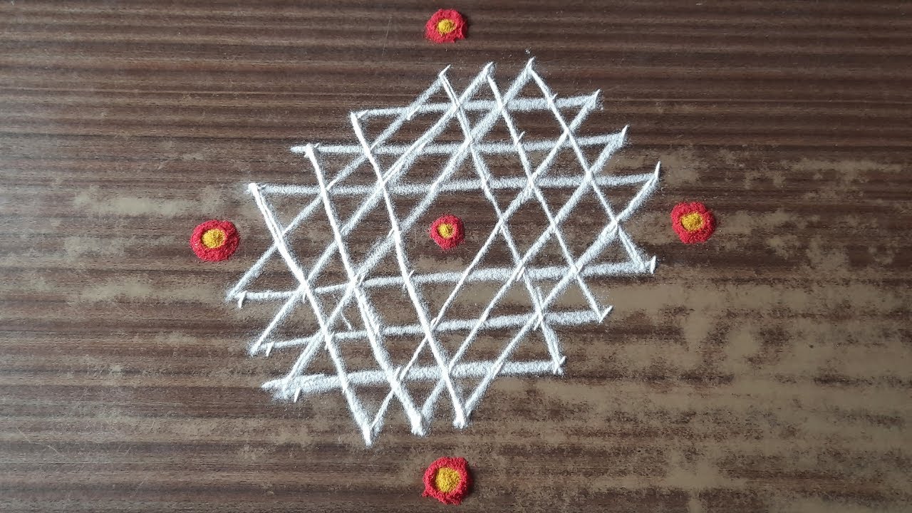 Shree yantra rangoli|dots rangoli designs simple | thipkyanchi rangoli ...