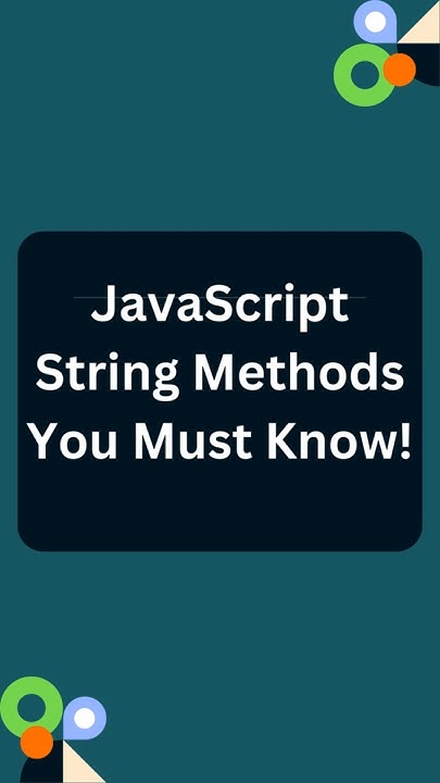 Master Javascript String Methods In 90 Seconds 🚀 Js Tips And Tricks Shorts Javascript