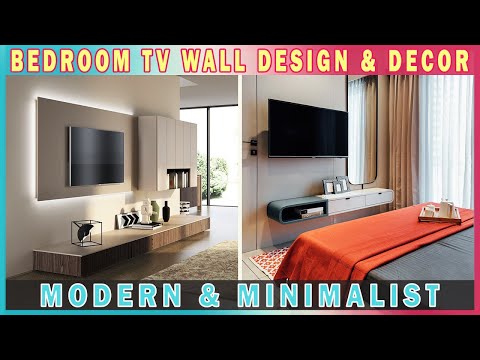 MODERN & MINIMALIST! 40+ Stunning Master Bedroom TV Wall Design & Decoration 2021