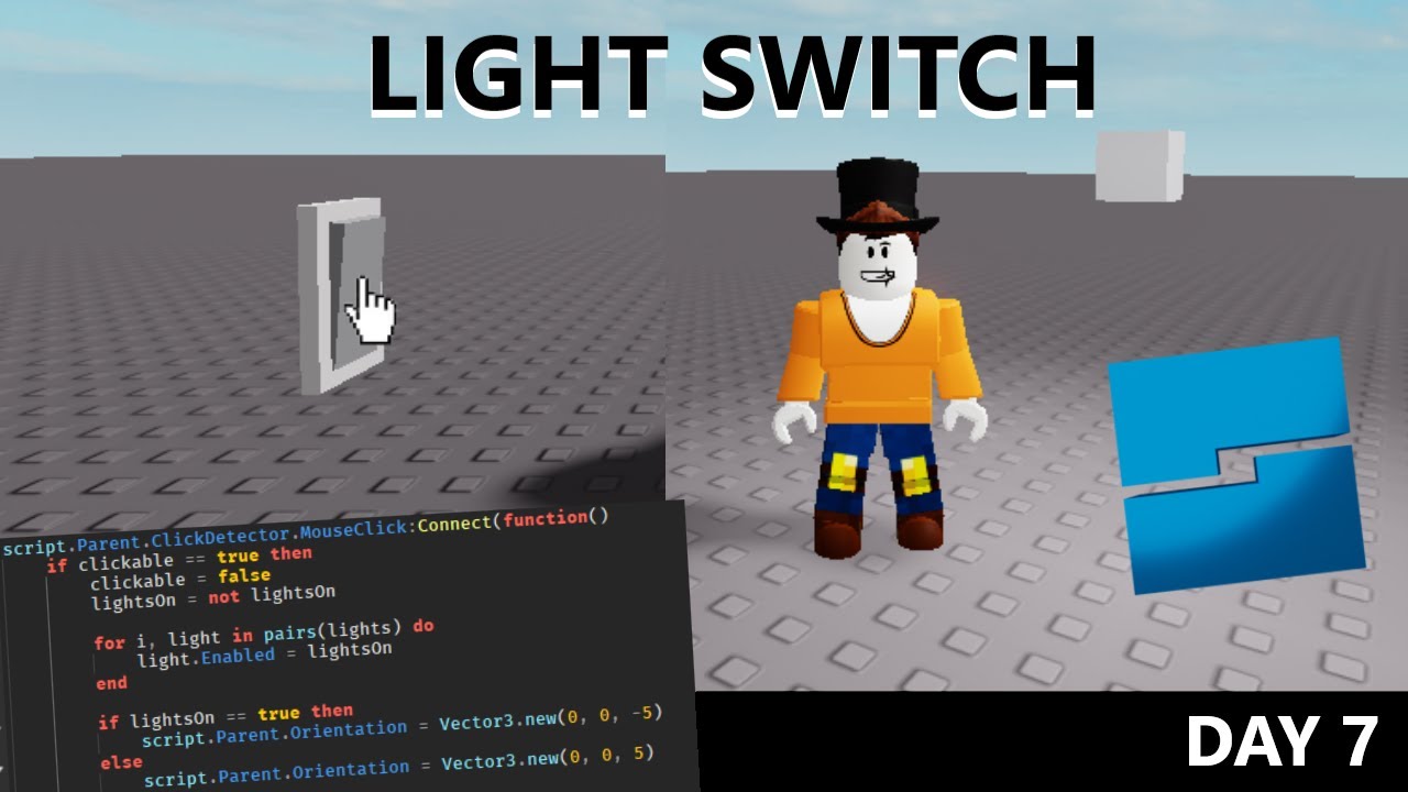 How To Make A LIGHT SWITCH In Roblox Studio! (Tutorial-Mas Day 7) - YouTube