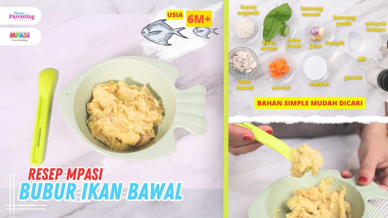 RESEP MPASI BUBUR IKAN BAWAL MULAI 6 BULAN | Menu Mpasi Harian Non MSG Favorit si Kecil # ...