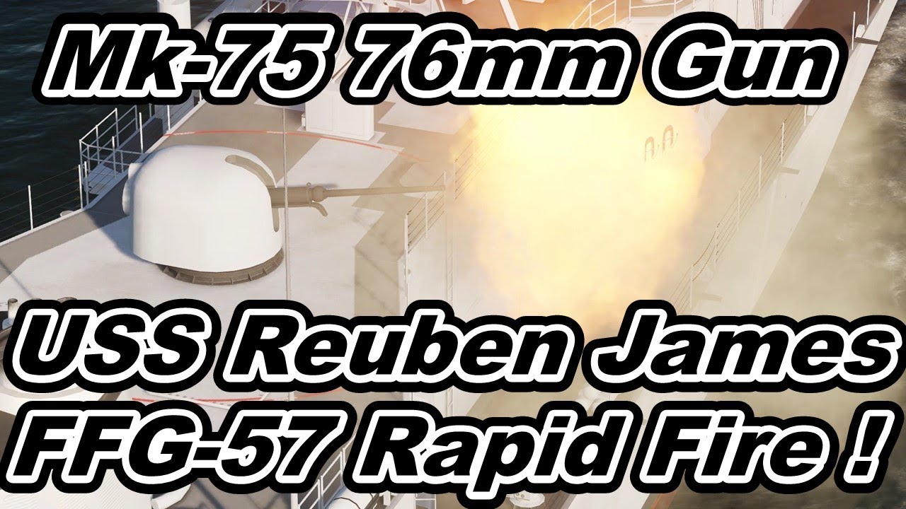 DCS World Mk-75 76mm Naval Gun Rapid Fire FFG-57 USS Reuben James OTO ...