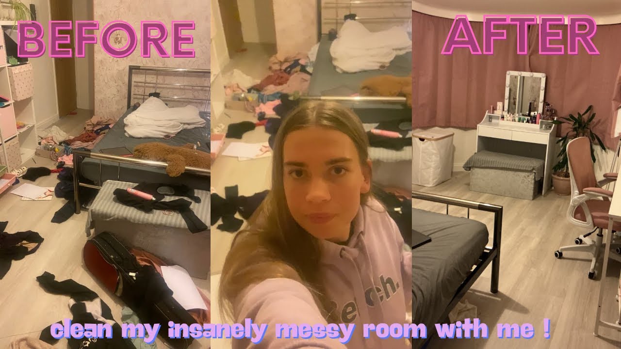 CLEAN MY INSANELY MESSY ROOM WITH ME / deep clean and tidy vlog - YouTube