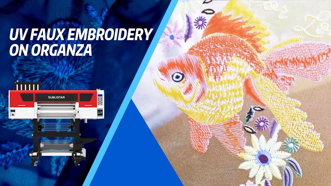 UV Faux Embroidery on Organza | Lightweight Fabric, Heavy Texture - YouTube