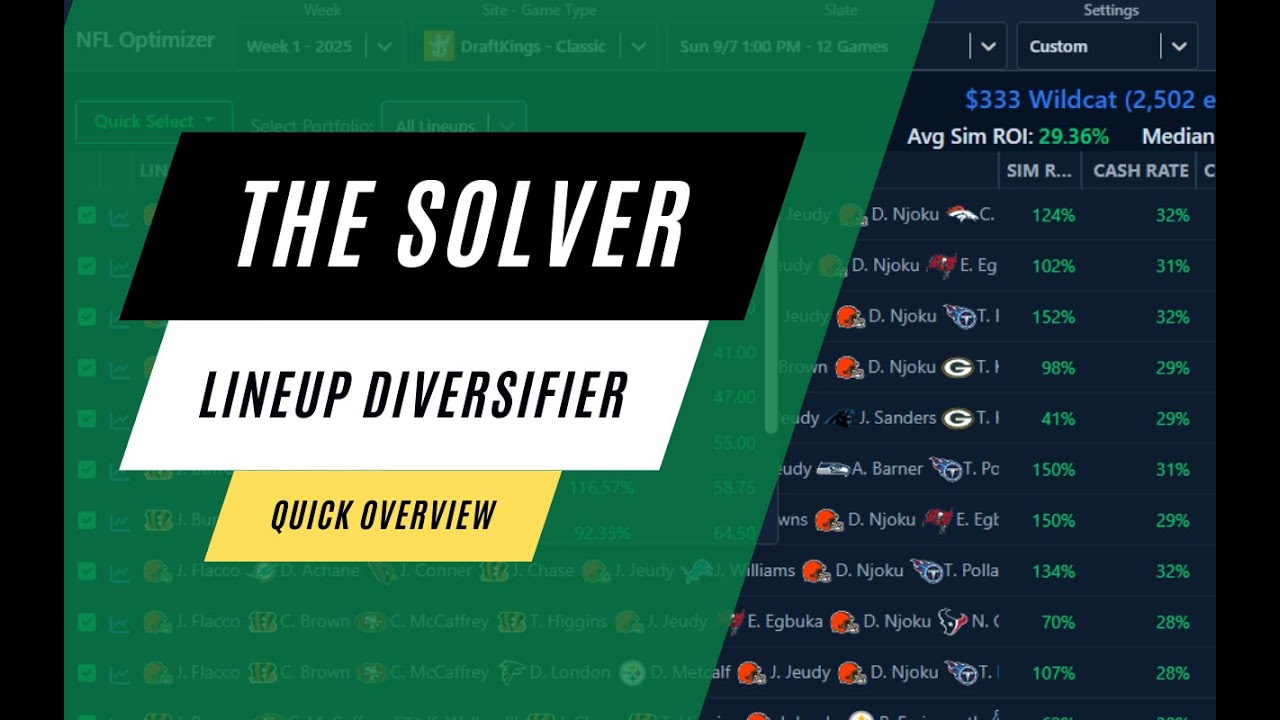 THE SOLVER Lineup Diversifier Tutorial - YouTube