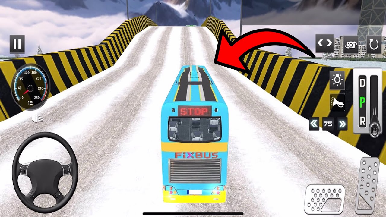 Bus driving in snowfall in roads - 3d bus driving in snow games ...