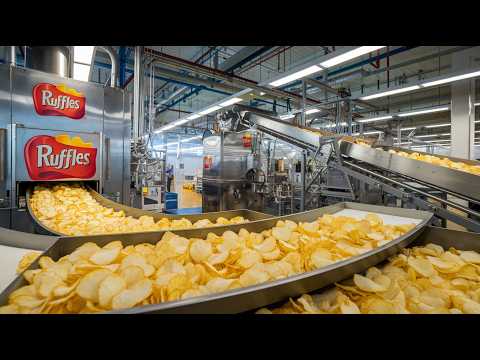 How Ruffles Chips are made in a food factory with Modern food technology
