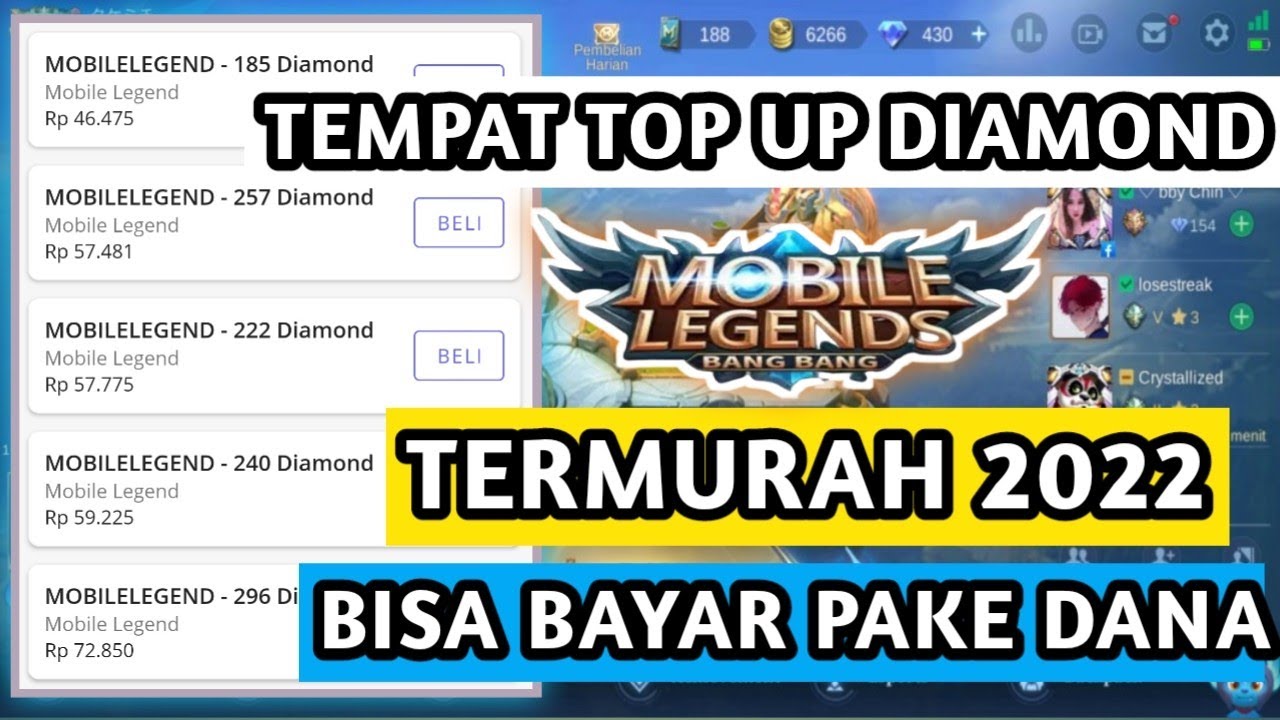 CARA TOP UP DIAMOND MOBILE LEGEND TERMURAH 2022 | TEMPAT TOP UP DIAMOND ...