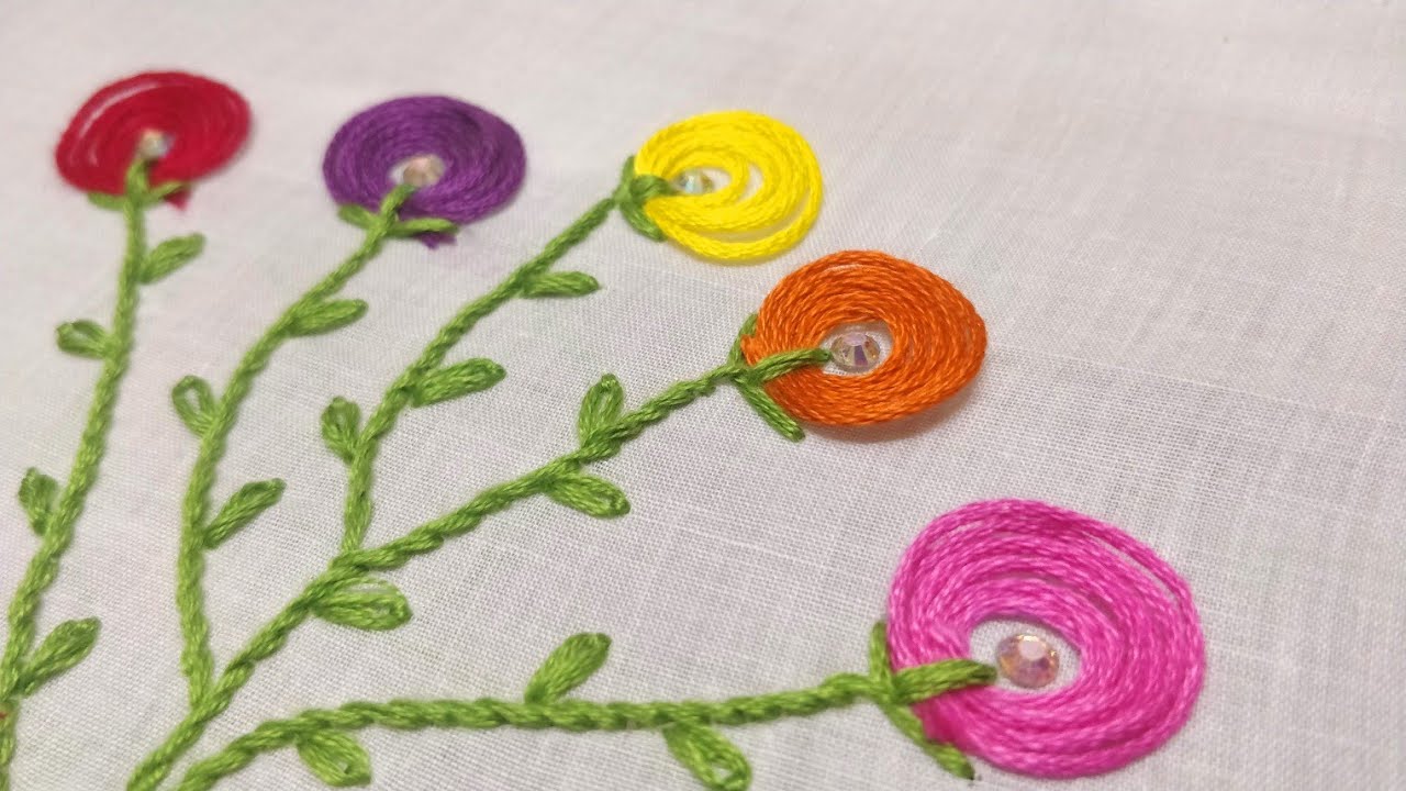 Ring Stitch Flowers (Hand Embroidery Work) - YouTube