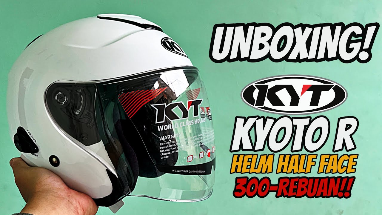 UNBOXING HELM KYT KYOTO R SOLID WHITE, HELM HALF FACE 300 RIBUAN!! #KYT ...