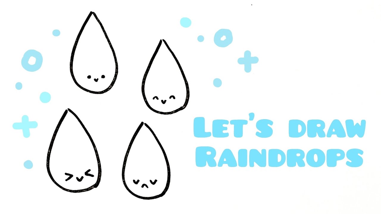 귀여운 빗방울 그림 그리기 | 쉬운 그림 그리기 | How to Draw Cute Raindrops | Easy Drawing ...
