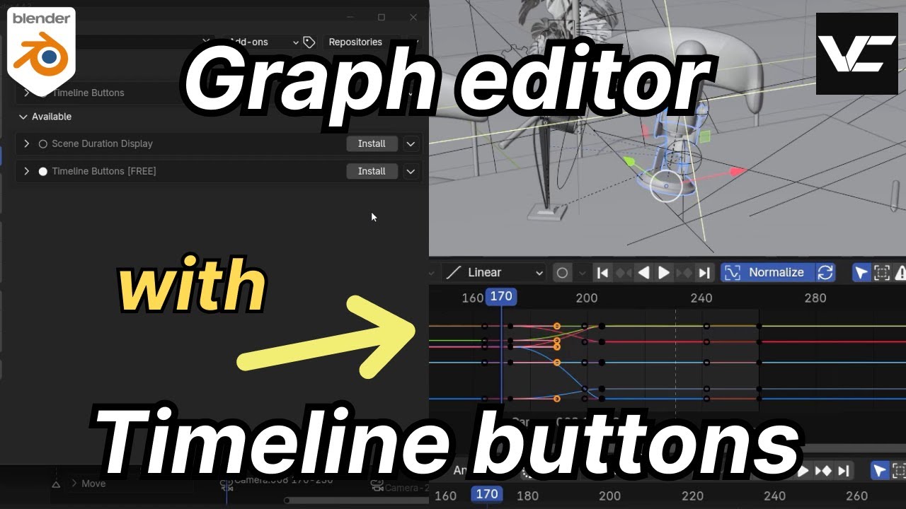 Graph editor Timeline buttons in Blender #b3d - YouTube