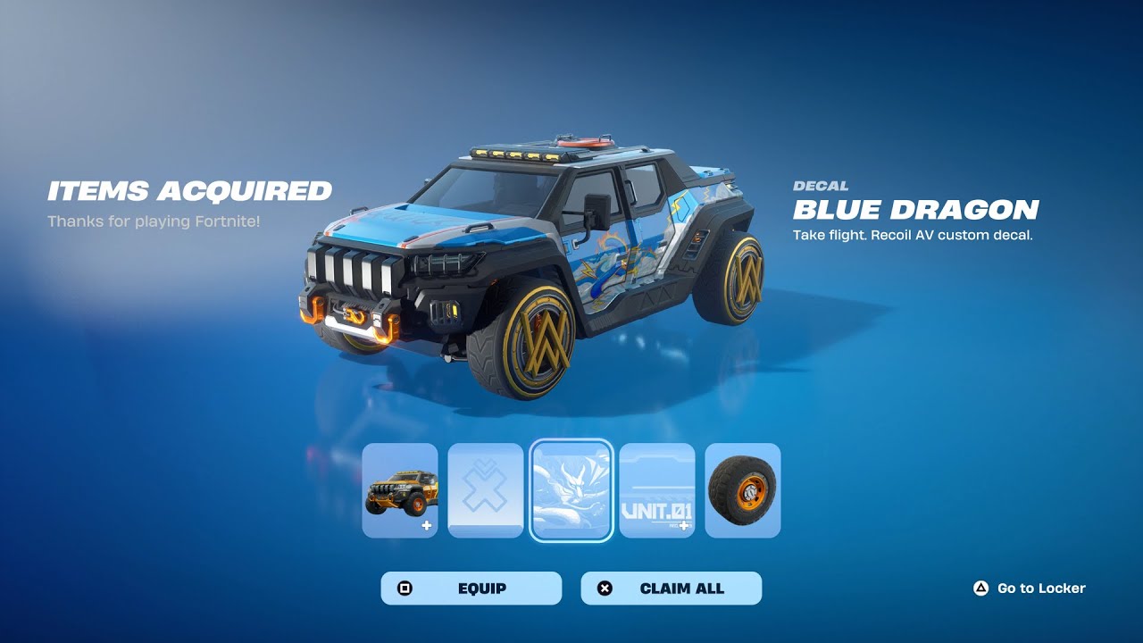 How To Get & Unlocked Recoil AV Car NOW FREE In Fortnite (Unlocked Recoil AV Rocket League Car ...