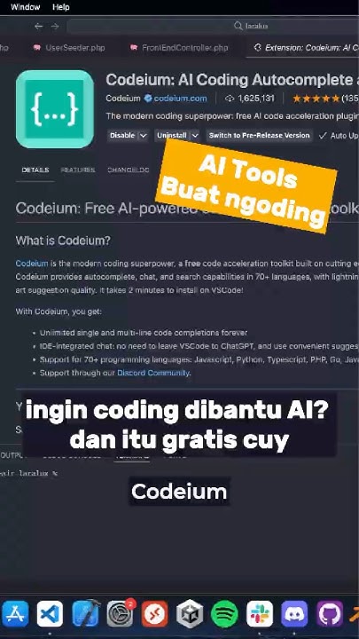 Coding dibantu AI? Bisa banget dan itu gratis cuy #shorts #codeium #ngoding #programming #vscode ...