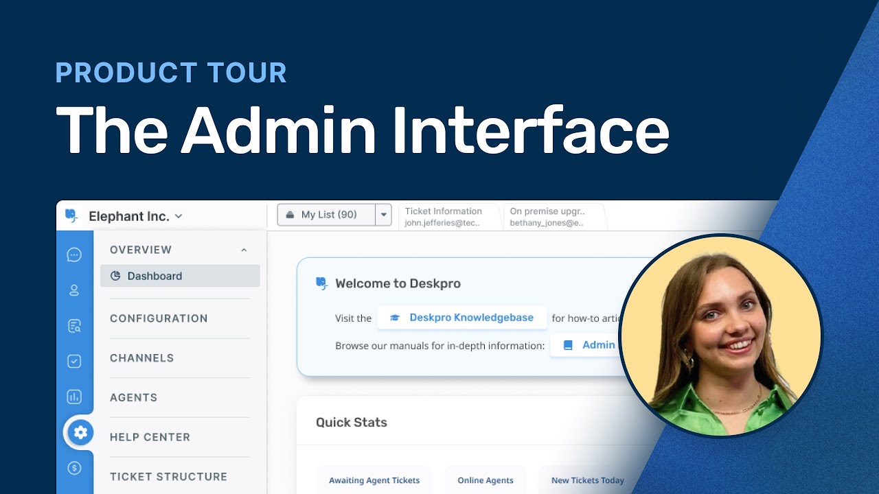 Deskpro Tour: Introduction to the Admin interface - YouTube
