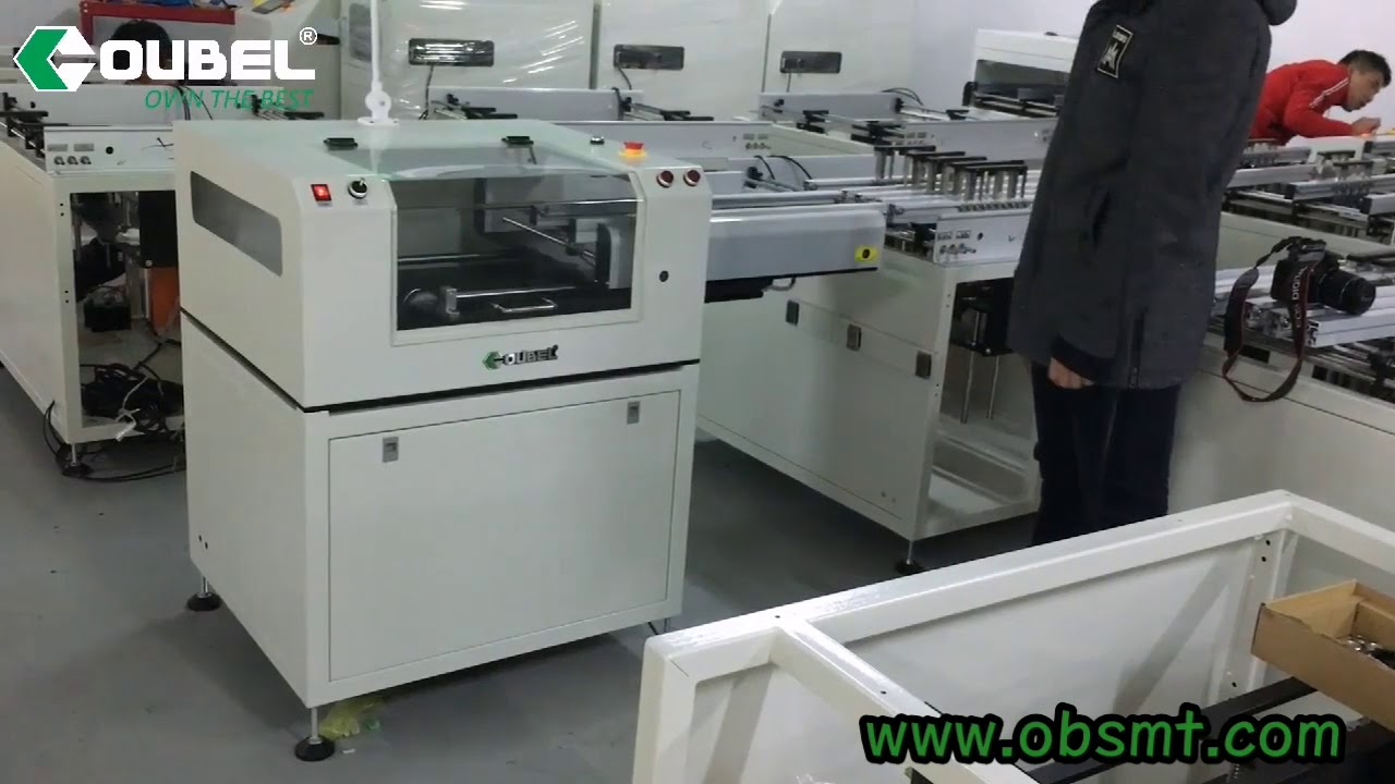 Lowering gate SMT pcb conveyor - YouTube