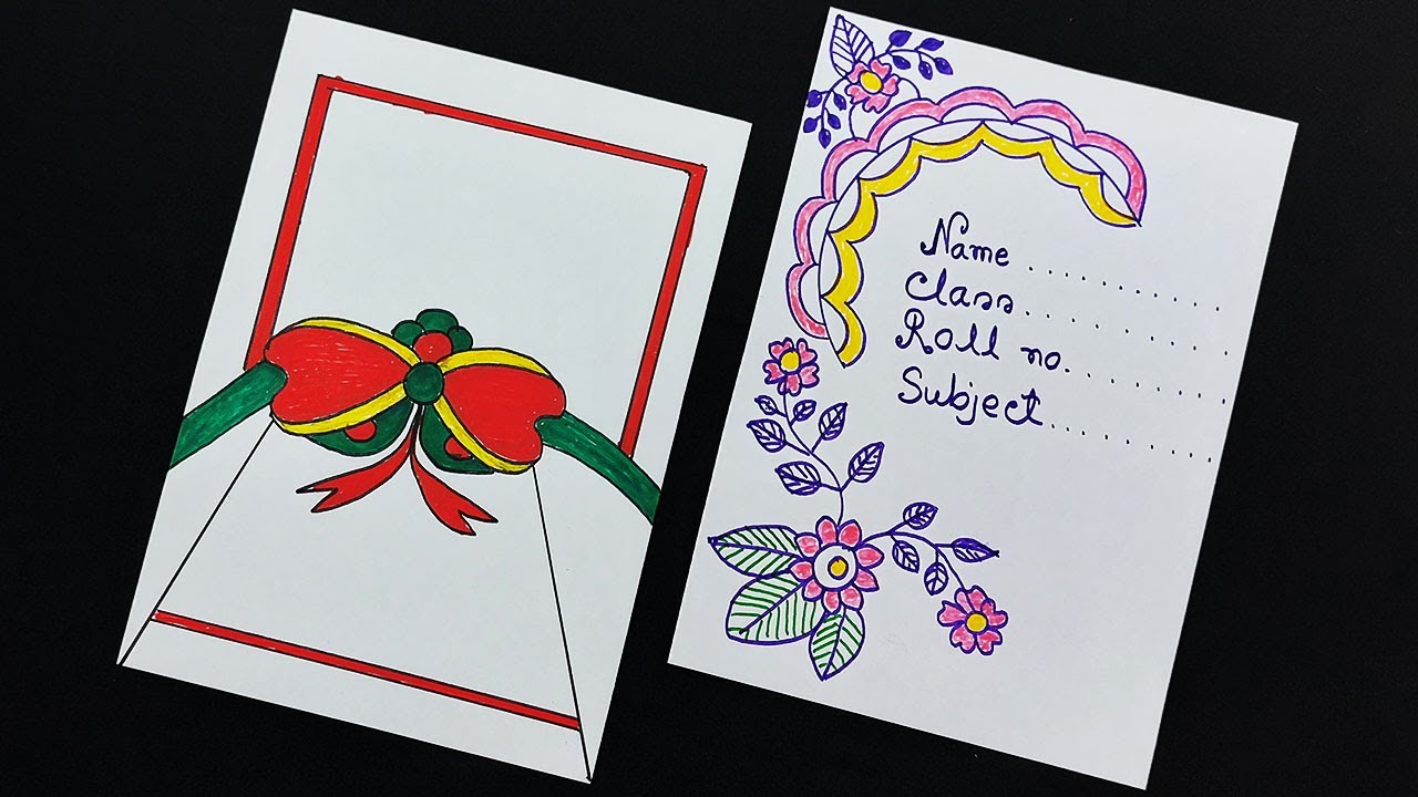 Ribbon Drawing / Project Work Designs / Projector Designs / A4 sheet ...