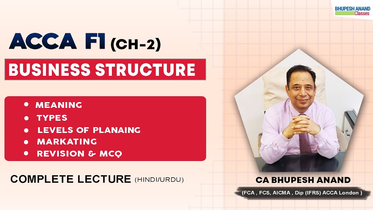 ACCA F1 Chapter 2 Business Structure Complete Lecture | Business ...