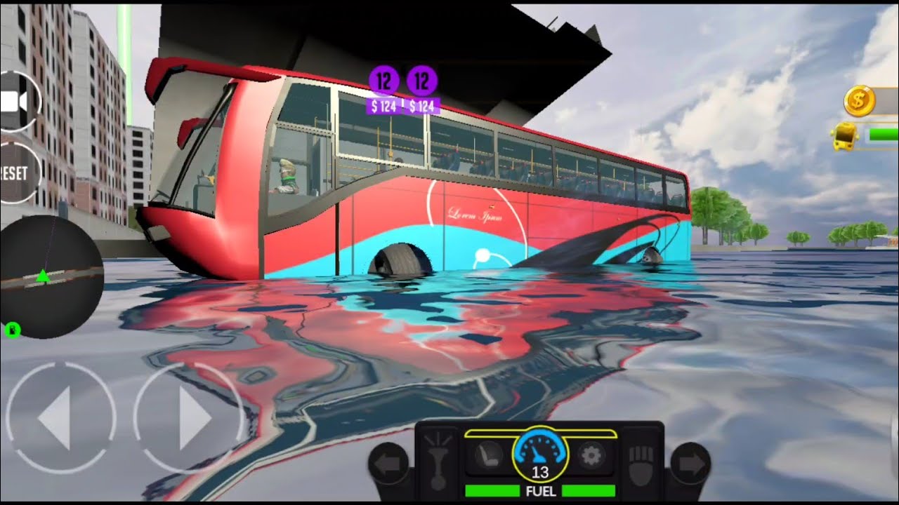 Bus driving in flood water road | Bibo games - YouTube