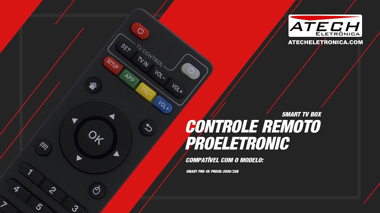 Controle Remoto Smart TV Box Proeletronic Smart Pro 4K PROSB-2000/2GB ...