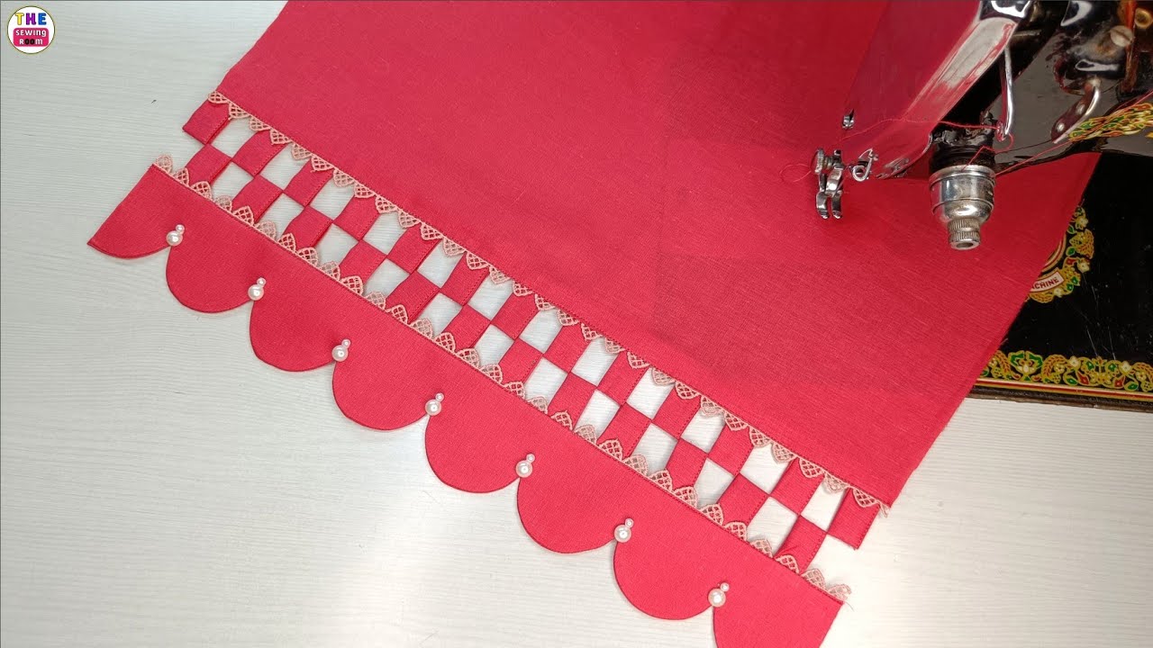 New Palazzo Pant Design with Fabric Patti and Cutwork | Palazzo Design ...