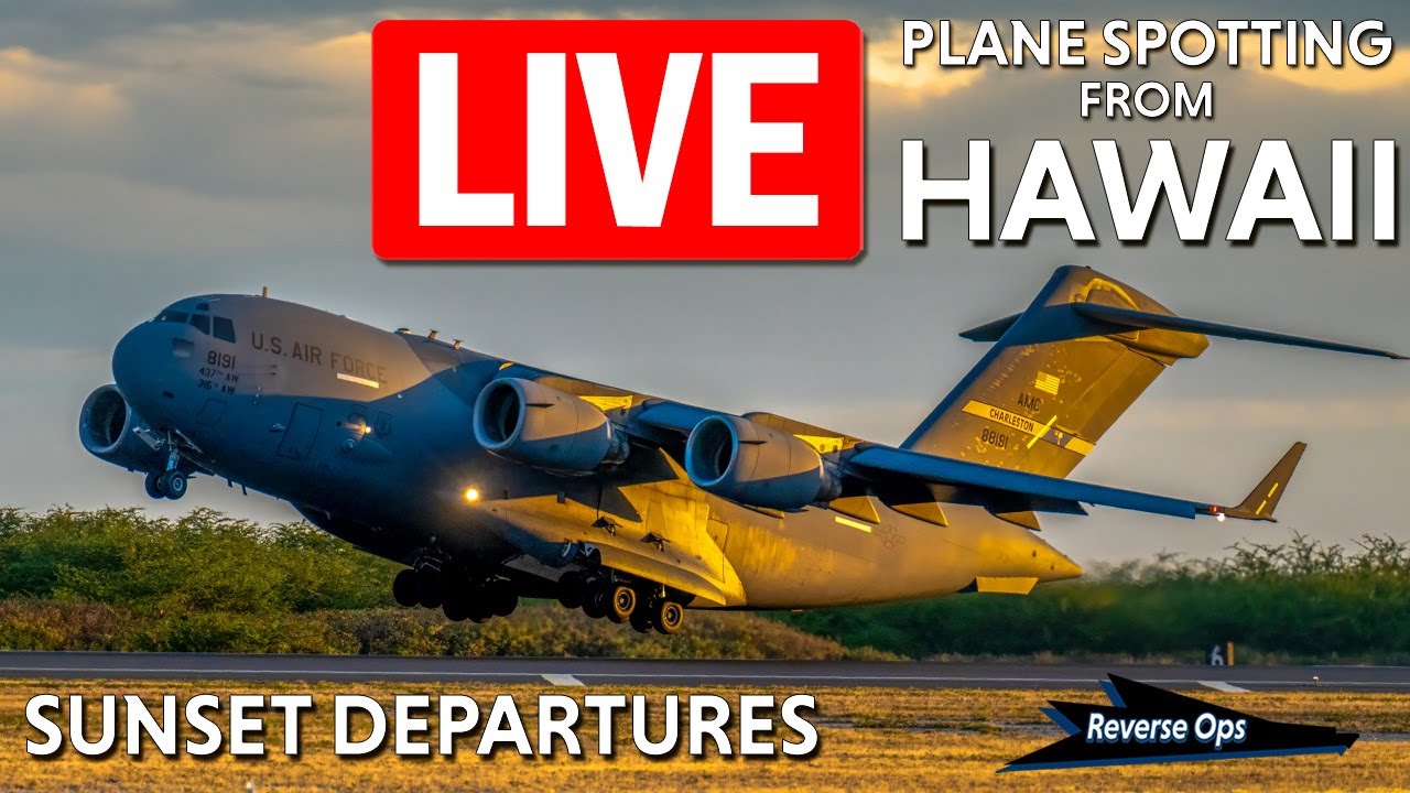 LIVE🔴 Sunset Plane Spotting in Hawaii - Arrivals and Departures from 8R ...