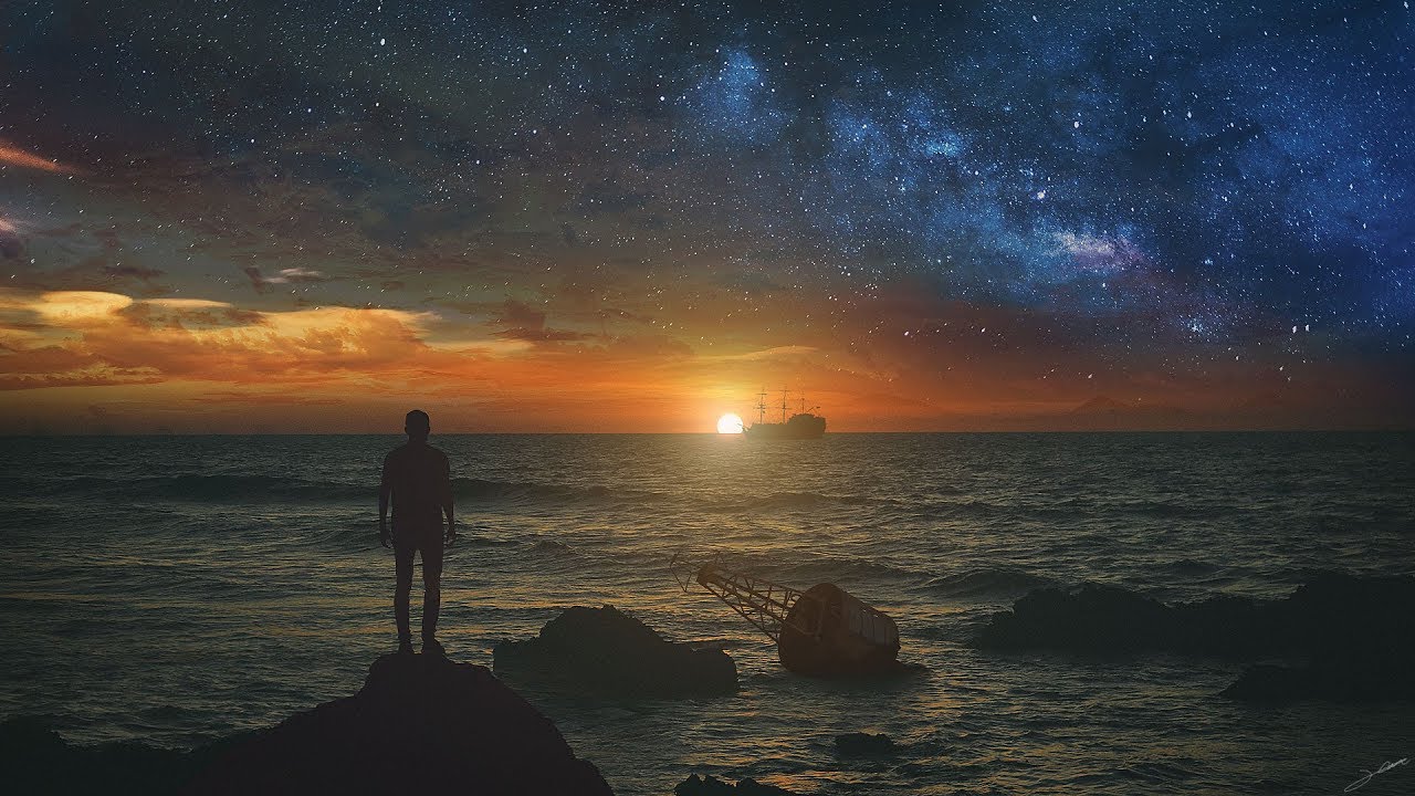 Photoshop Manipulation Tutorial Sunset at Sea (포토샵 합성 강좌) - YouTube